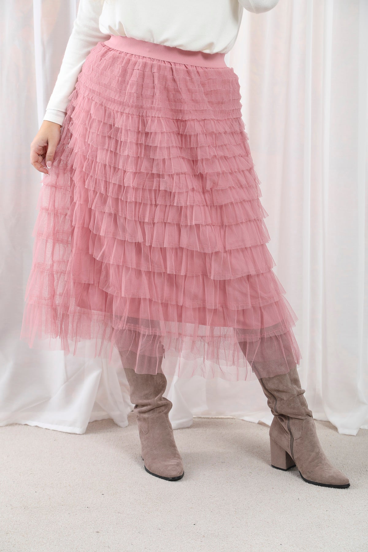 Seraphina Ruffle Skirt Rose Pink – Goose Island