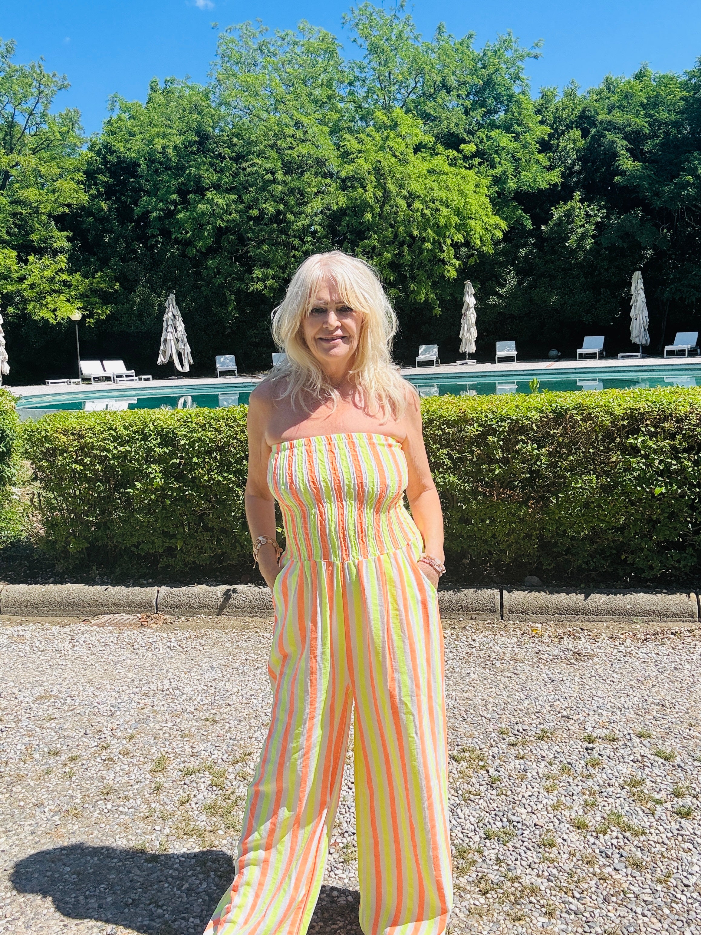 Sybie Stripe Jumpsuit Citrus – Goose Island