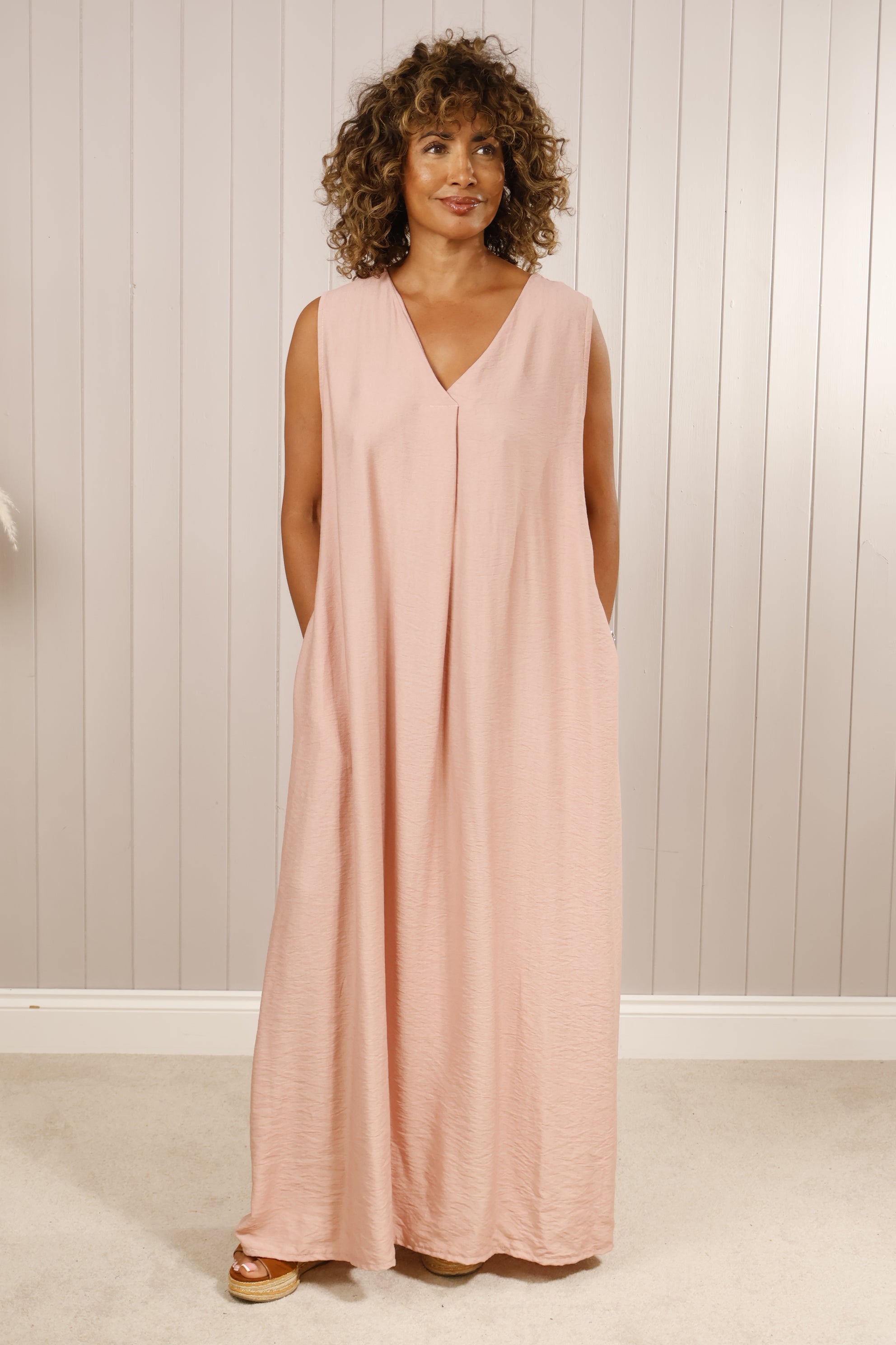 Nancy Maxi Dress Pink – Goose Island