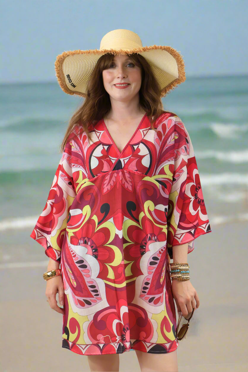 Maya Print Tunic Dress Fuchsia – Goose Island